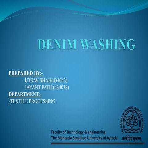 Denim washing; Mechanical & Chemical methods | PDF | Bath and Shower ...