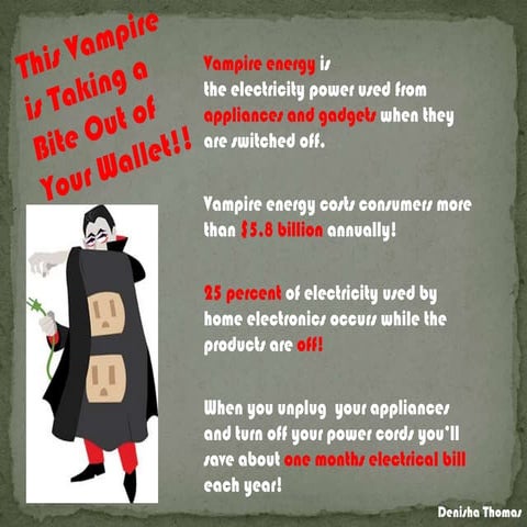 Stop Vampires From Taking Money From Your Wallet | PPTX