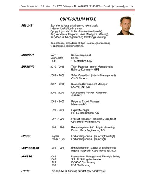 CV - Jesper Pedersen_DK_201607 | PDF