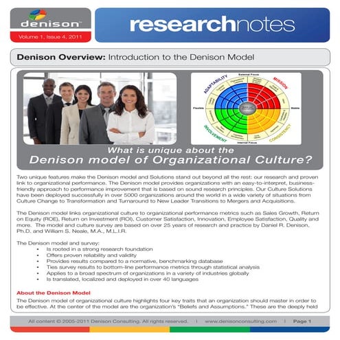 Denison organizational culture model overview | PDF