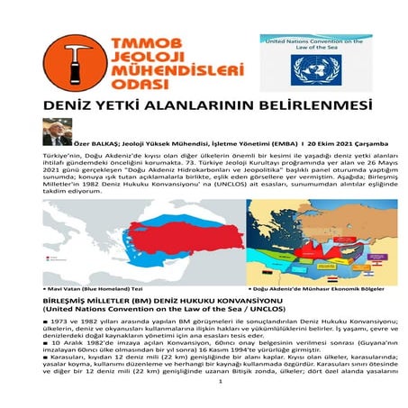 DENİZ YETKİ ALANLARININ BELİRLENMESİ (Determination of the Maritime ...