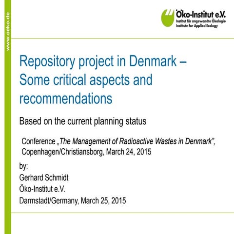 Denmark Repository project in Denmark – Some critical aspects and ...