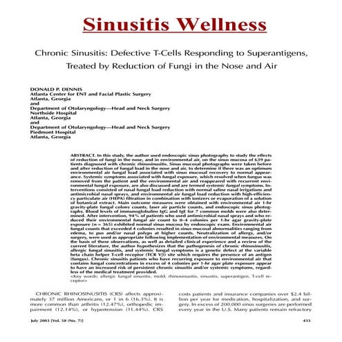 Dennis’s Chronic Sinusitis Article | PDF