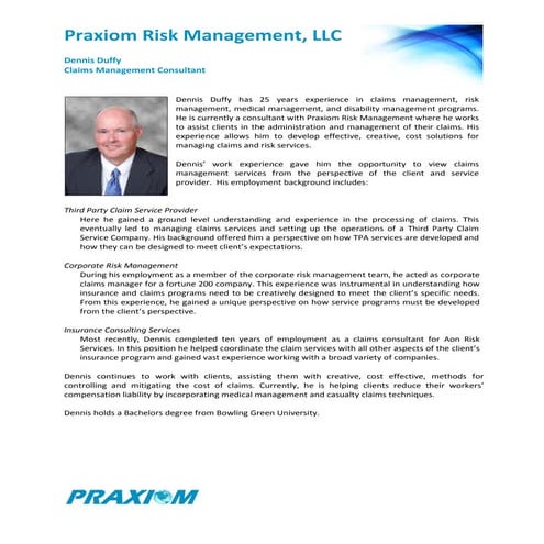 Dennis Duffy bio | PDF