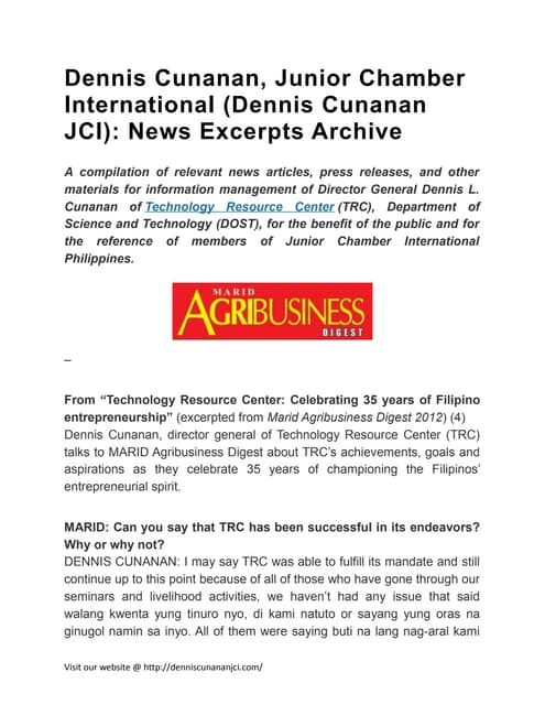 Dennis Cunanan JCI | PDF