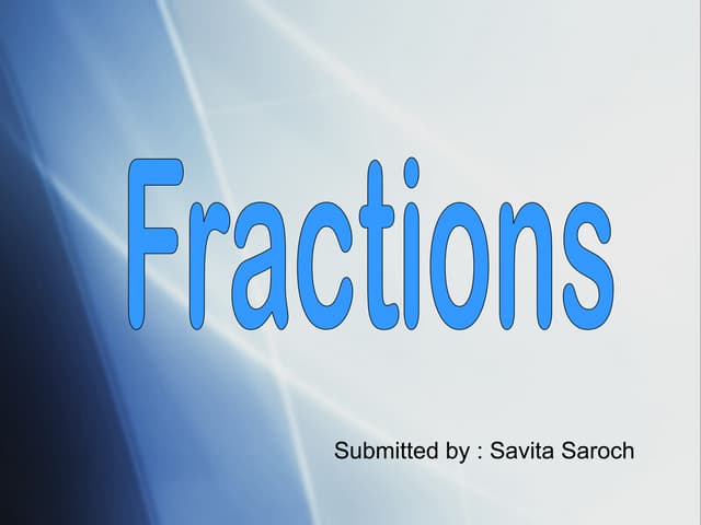 Fractions lesson 1 introduction | PPT