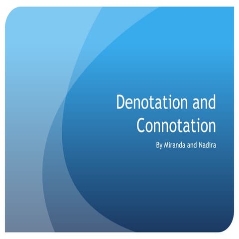 Denotation and connotation - Media | PPTX