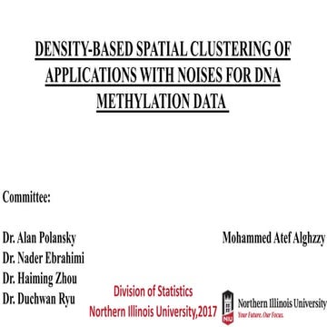 Density based spatial clustering of applications with noises for dna methylation data | PPTX ...