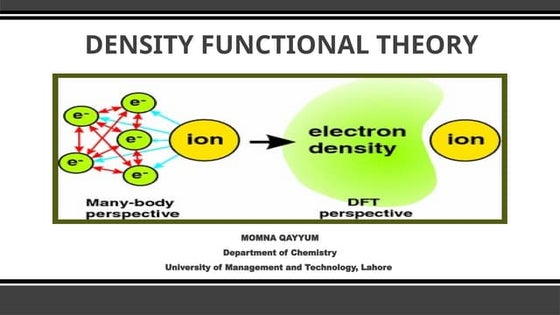 Introduction to density functional theory | PPTX | Chemistry | Science