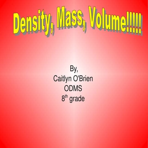 Density Mass Volume | ODP | Physics | Science