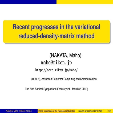 Recent Progresses In The Variational Reduced Density Matrix Method Pdf