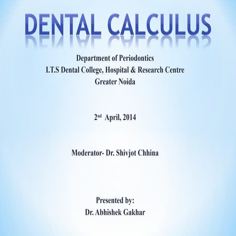 Dental calculus seminar | PPT
