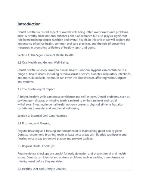 Step-by-Step: How to Achieve Complete Dental Care | PDF