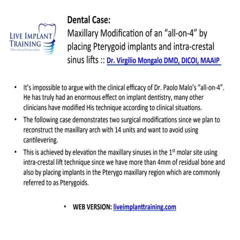 Dental case: maxillary modification of an all-on-4 Dr. Virgilio Mongalo ...