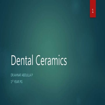 Dental ceramics | PPTX