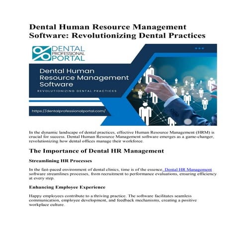 Dental Human Resource Management Software | PDF