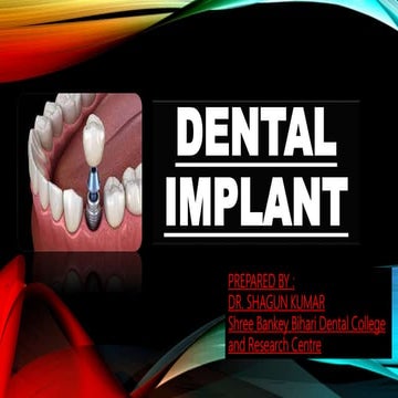 Dental implant | PPTX | Dental Health | Diseases and Conditions
