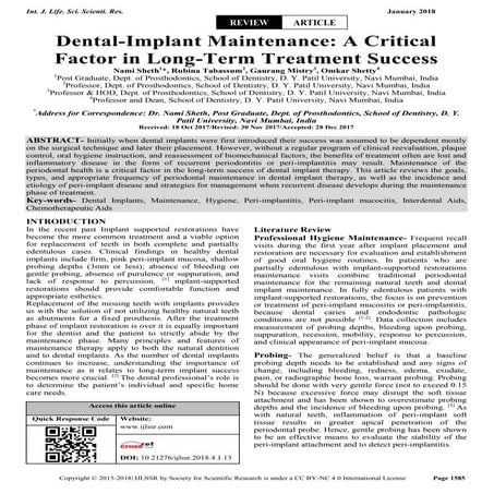Maintenance of dental implants | PPTX
