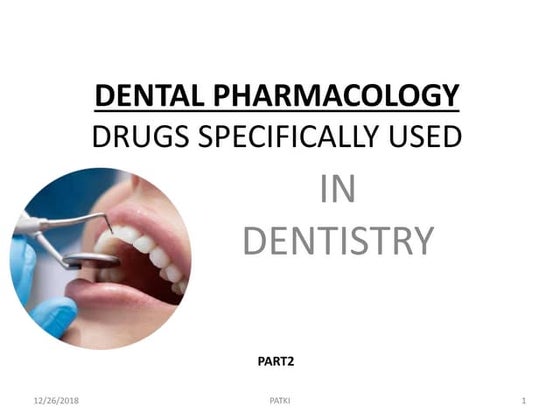 Dental Pharmacology | PDF