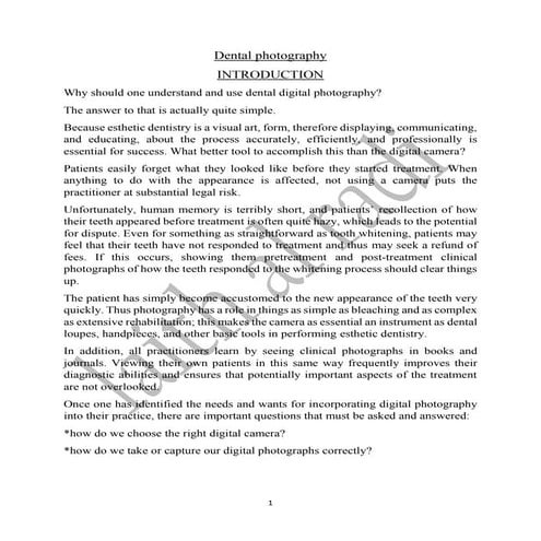 Introduction to dental photography | PDF