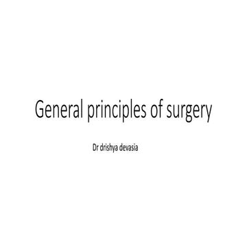 Basic principles of surgery | PPT