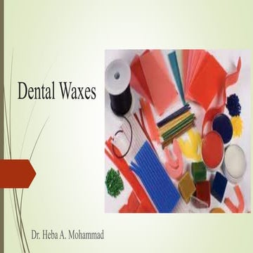 Dental waxes | PPT