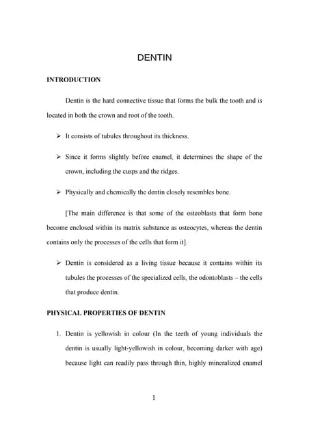 Histology of dentin | PPT