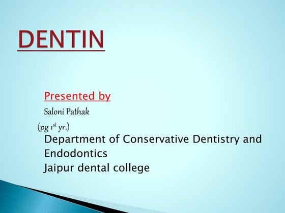 Histology of dentin | PPT
