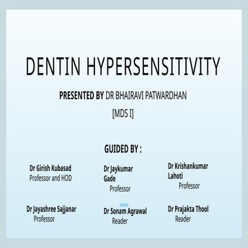Dentinal hypersensitivity | PPTX