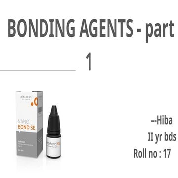 Dentin Bonding agents generations | PPTX