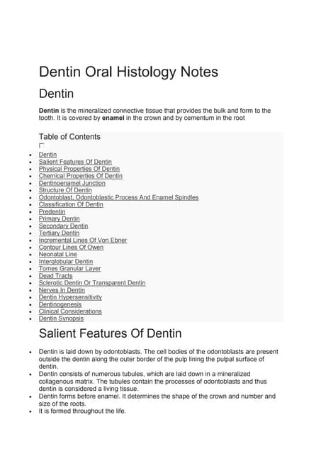 Histology of dentin | PPT