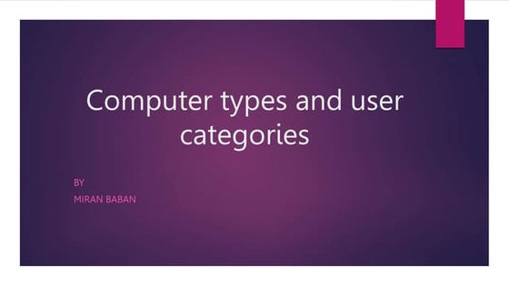 Categories of computers | PPTX