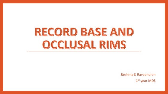 Temporary denture base | PPTX | Oral care | Personal Care