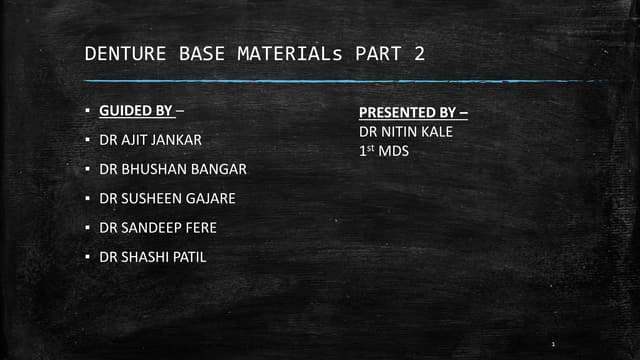 Temporary denture base | PPTX