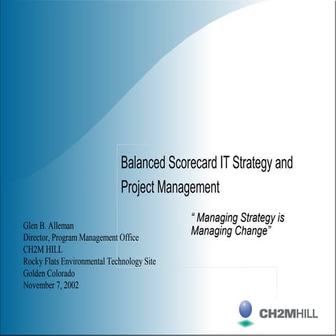 Balanced Scorecard IT Strategy and Project Management | PPT