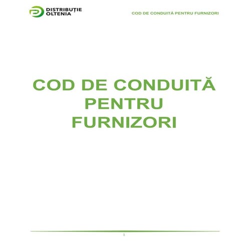 Cod de conduita furnizori CEZ | PDF