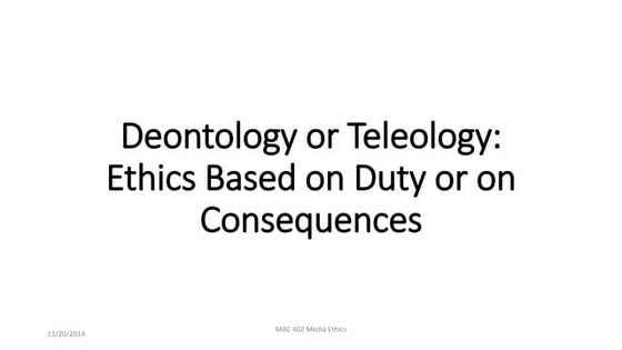 Consequentialist and Non-consequentialist theory | PPTX | Law