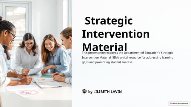 Strategic intervention material | PPT