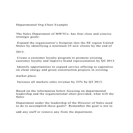 Departmental Org Chart Example The Sales Department of M.docx