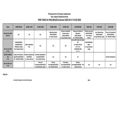 Time table format | PDF