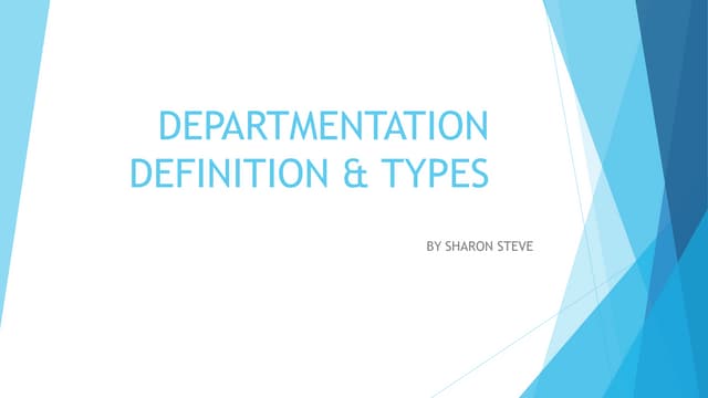 Basis of departmentation | PPTX