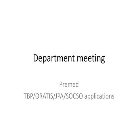 Department meeting | PPT