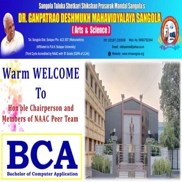 Department of Bachelor of Computer Application PPT | PPTX