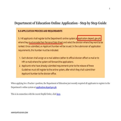 Department of Education Online Application - Step by Step Guide ...