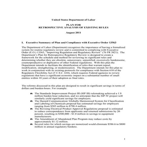 Social Security Administration Regulatory Reform Plan August 2011 | PDF