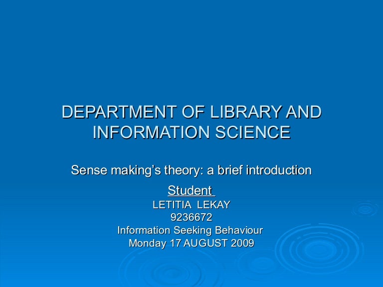 Department Of Library And Information Science