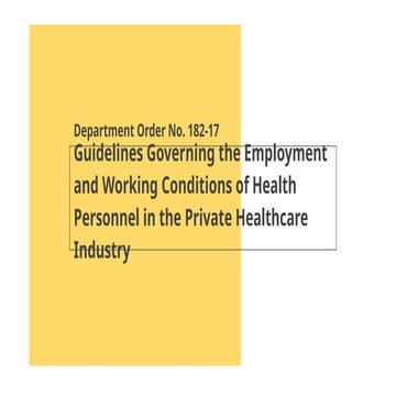 Department Order 182-17: Guidelines Governing the Employment and ...