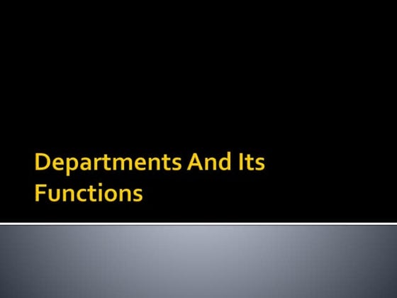 Functions of different company departments | PDF
