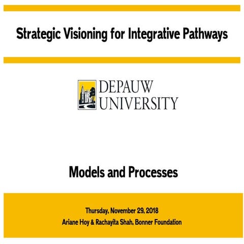 Visioning Integrative Pathways with DePauw University November 29, 2018 ...