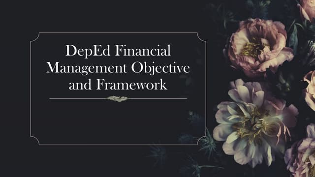 Dep ed financial management framework | PPTX